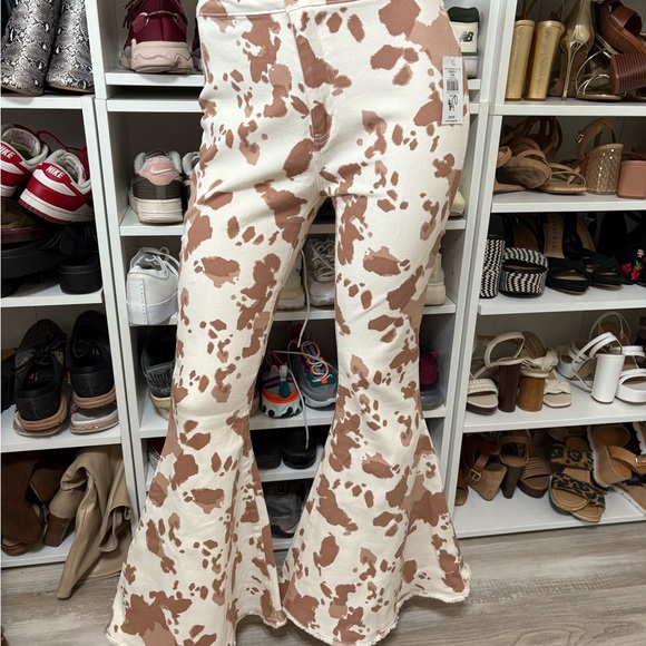 Buckle | Jeans | Buckle Brown And Cream Flare Jeans With Cow Print ...
